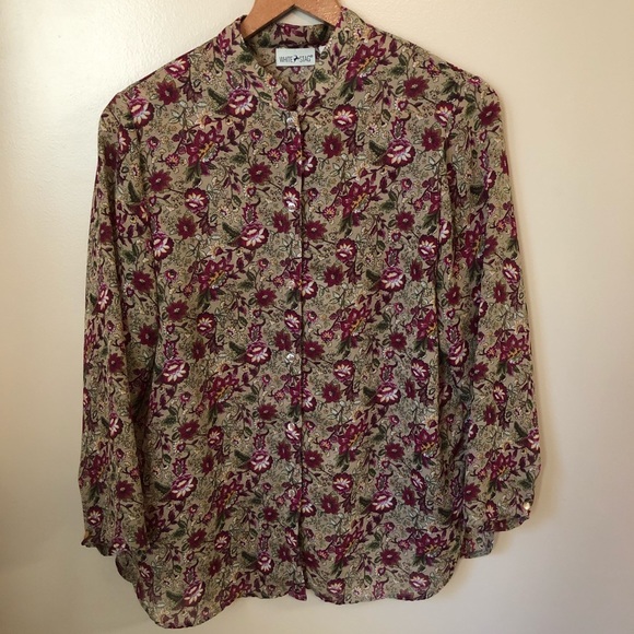 White Stag | Tops | White Stag Floral Sheer Blouse | Poshmark
